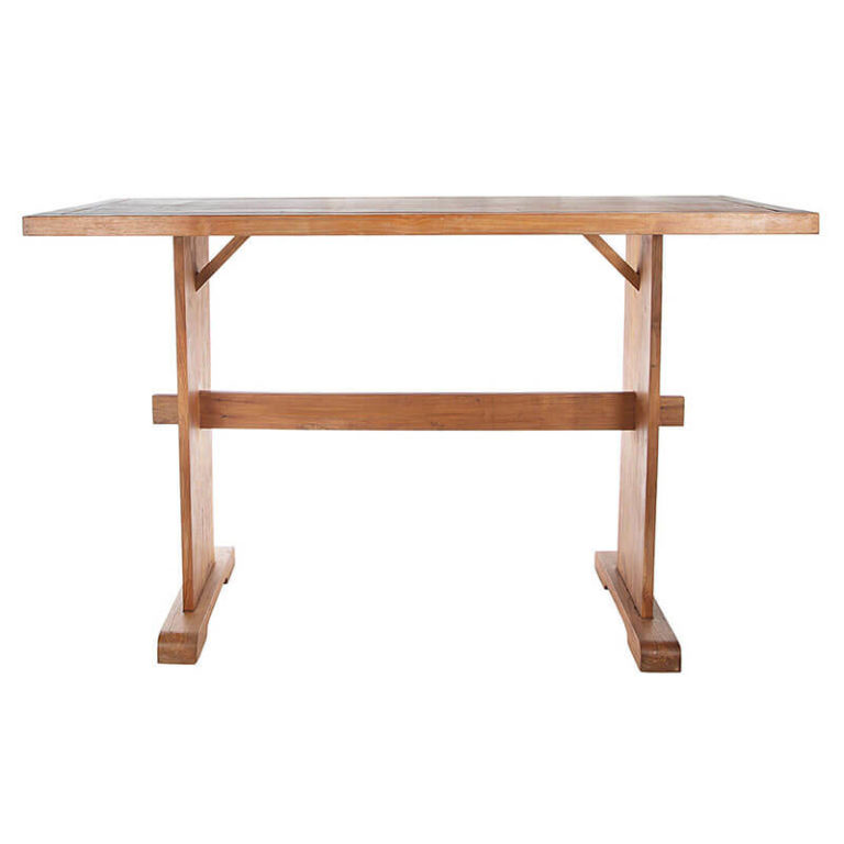 NATURAL TIMBER RECTANGLE BAR TABLE - Hire In Style