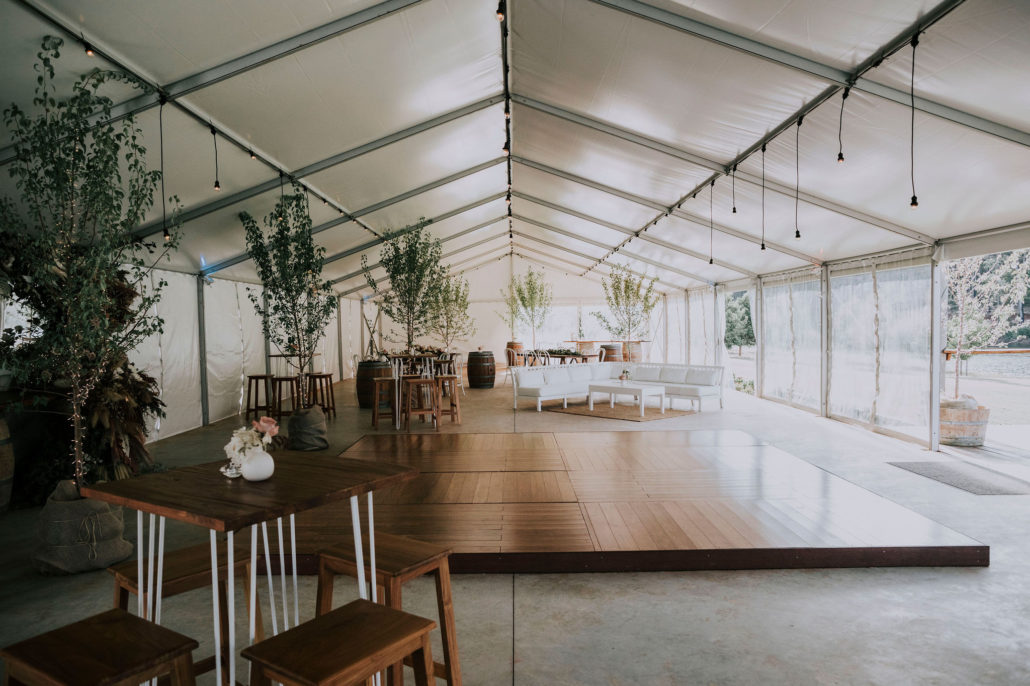 'L' SHAPE WHITE WOOD MODULAR PACKAGE - Hire In Style