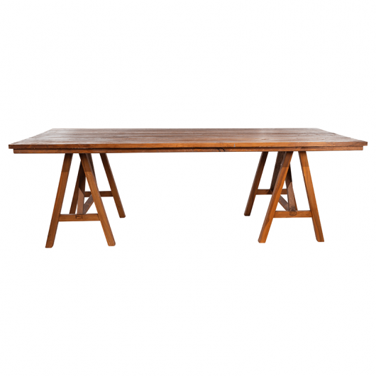 TRESTLE DINING TABLE - DARK OAK - Hire In Style