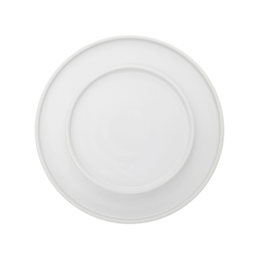 MATTE WHITE LIPPED PLATE - SIDE - Hire In Style