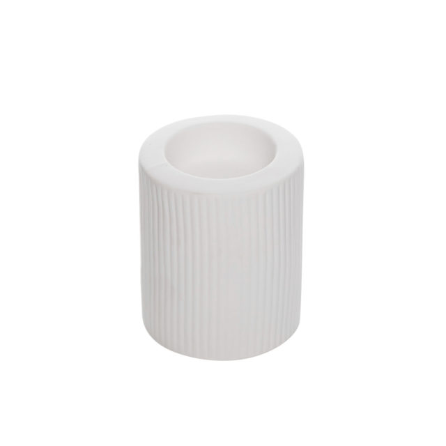 CERAMIC RIBBED CANDLE HOLDER - Hire In Style