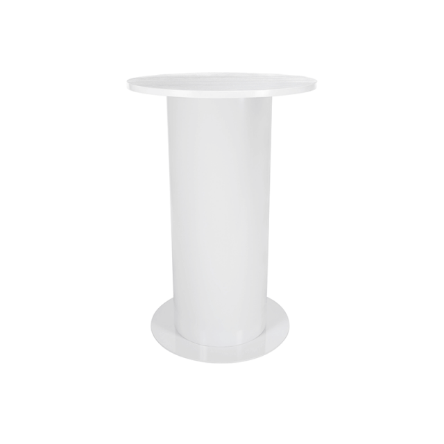 ROUND BASE BAR TABLE - WHITE - Hire In Style