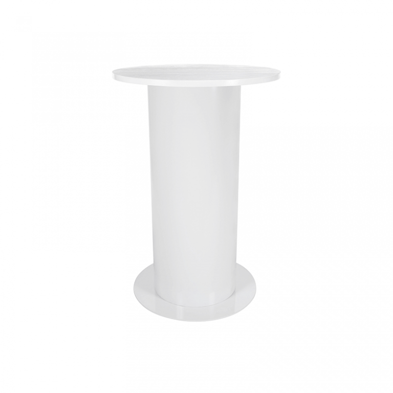 ROUND BASE BAR TABLE - WHITE - Hire In Style