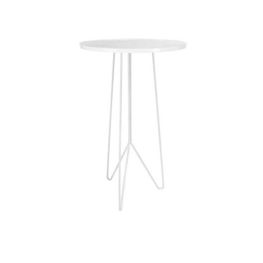 ROUND WIRE BAR TABLE - WHITE - Hire In Style