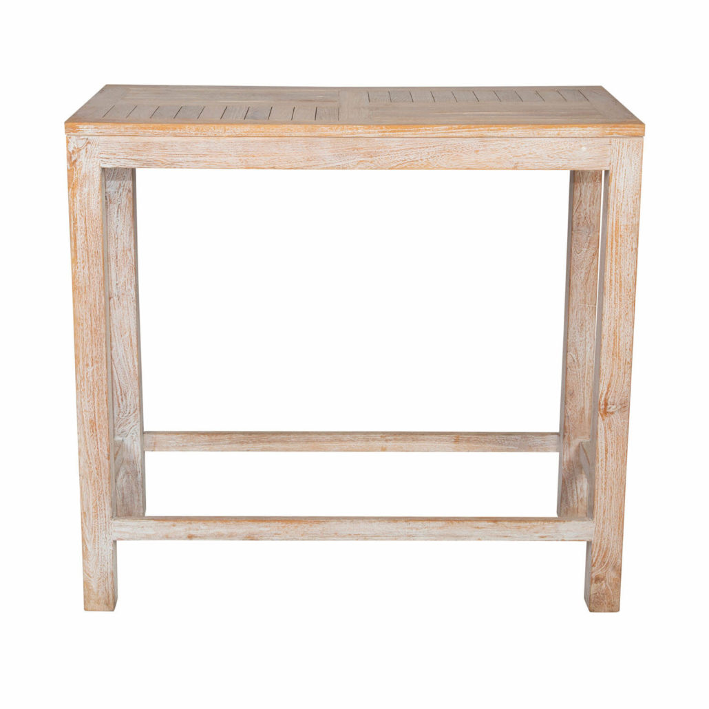 RECTANGLE BEACH BAR TABLE - WHITEWASH - Hire In Style