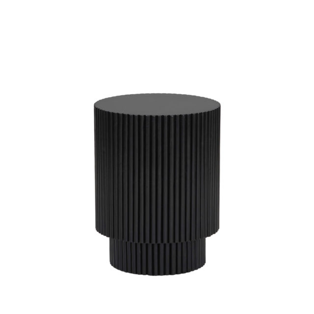 BLACK RIBBED SIDE TABLE - Hire In Style