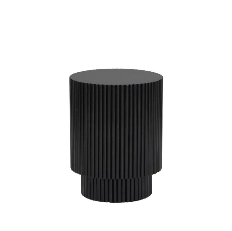 BLACK RIBBED SIDE TABLE - Hire In Style