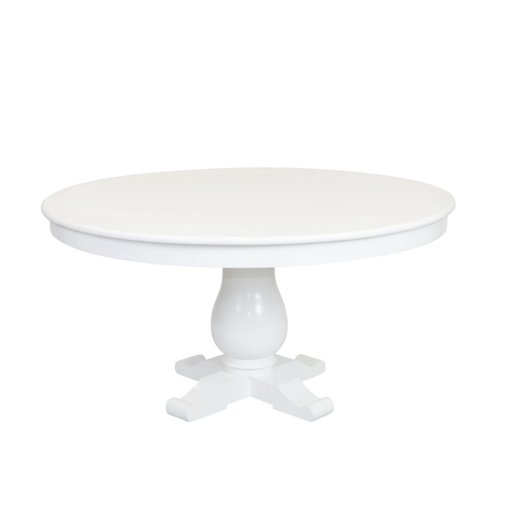 PEDESTAL DINING TABLE ROUND - WHITE - Hire In Style