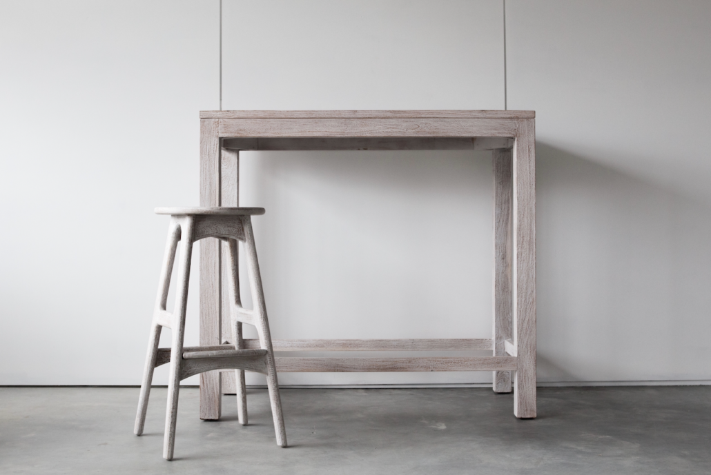 RECTANGLE BEACH BAR TABLE - WHITEWASH - Hire In Style